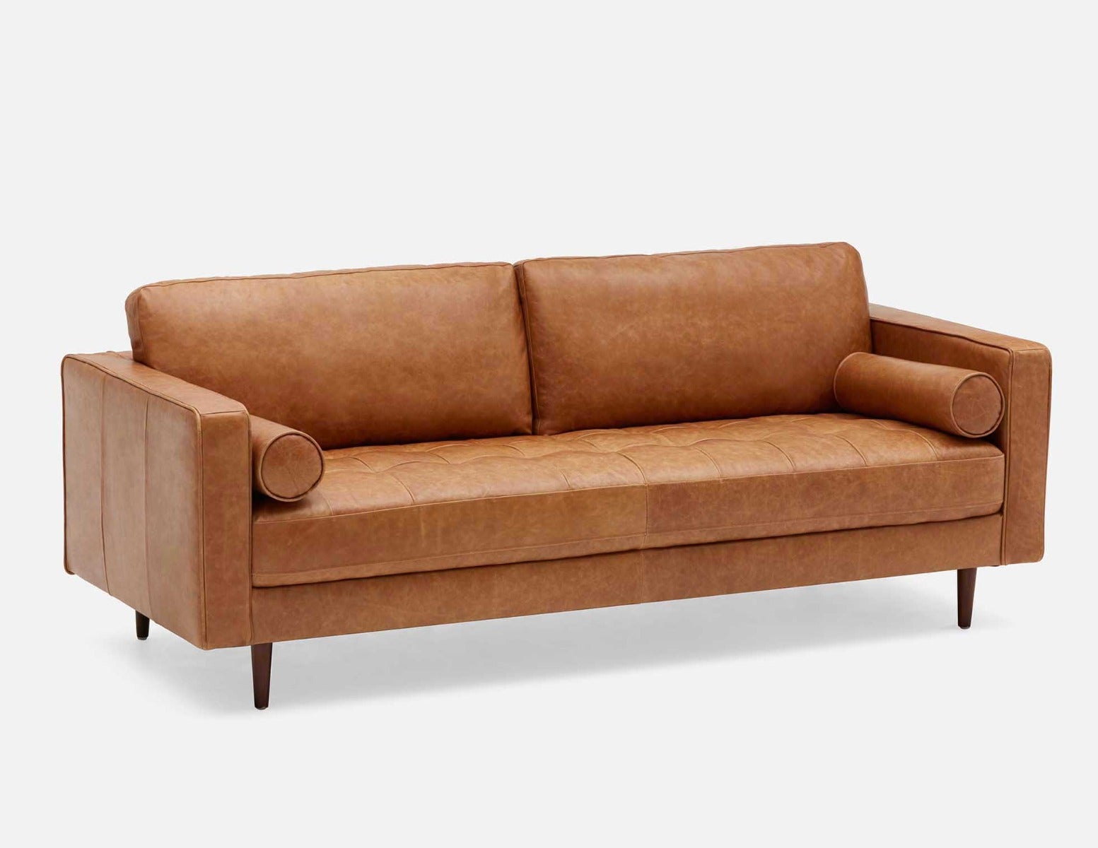 ROWAN canapé 3 places 100 % cuir moderne du milieu du siècle | Structube