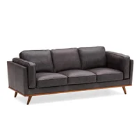 ROWAN canapé 3 places 100 % cuir moderne du milieu du siècle | Structube