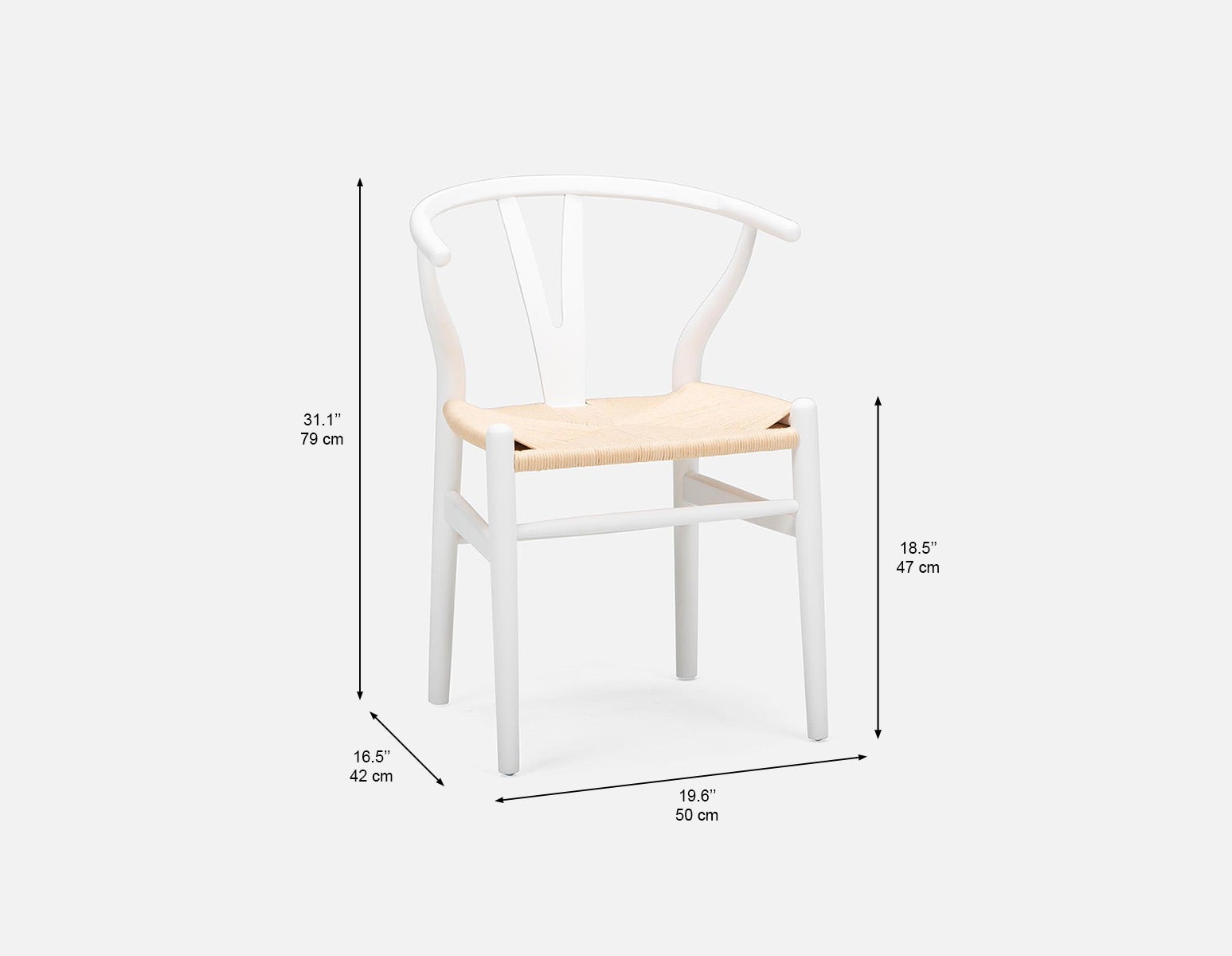 DENMARK beech wood and paper cord dining chair | Structube